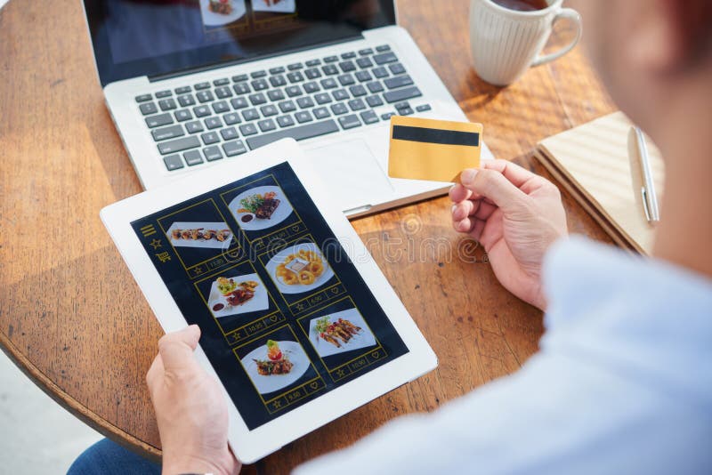 Ordering food stock image. Image of searching, paying - 74292927