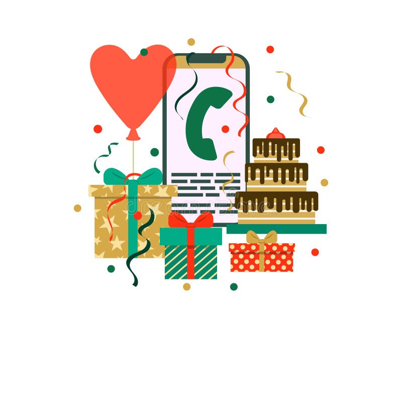 Ordering a Holiday or Party by Phone Stock Vector - Illustration of ...