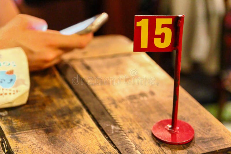 Ordering Number on Table at a Restaurant. Waiting for Order in the ...