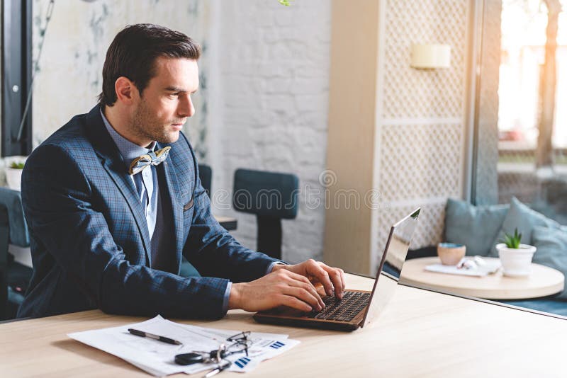 Orderly Male Working at Laptop Stock Photo - Image of inspiration ...