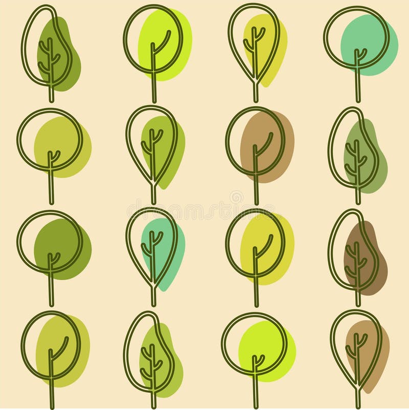 Orderly Pattern with a Minimal Tree. Conceptual Linear Tree. Floral ...