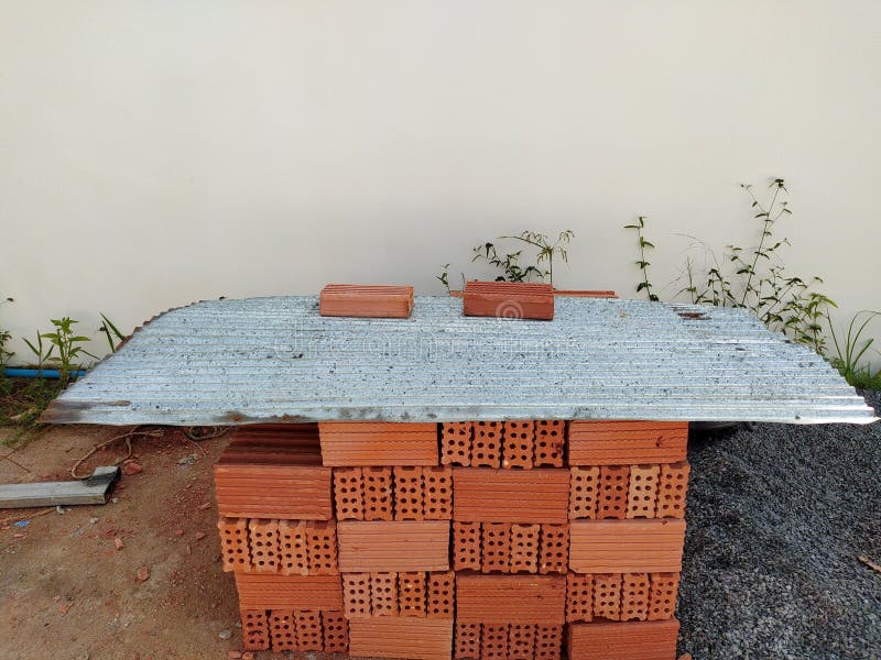 An Orderly Stack of Bricks at a Construction Site. Stock Image - Image ...