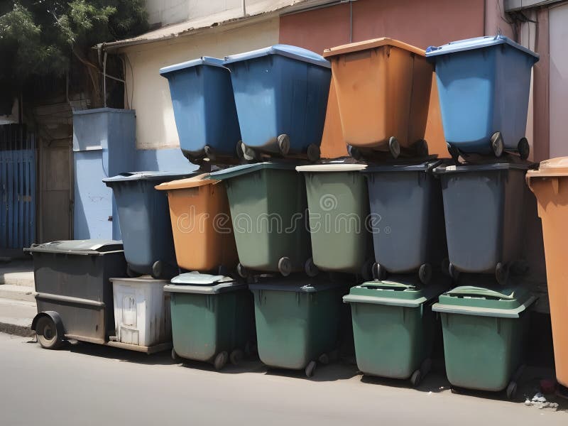 Orderly Waste. a Glimpse into Systematically Sorted Garbage Stock Photo ...