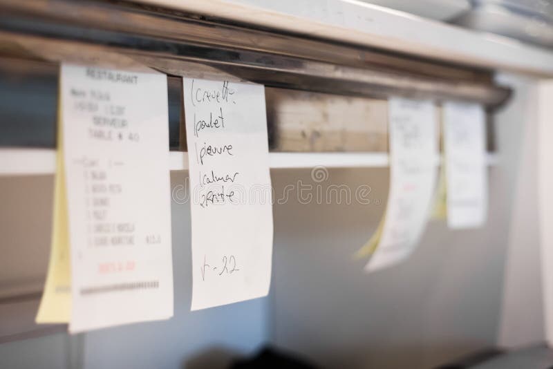 Orders in a Restaurant Kitchen Stock Image - Image of commercial ...