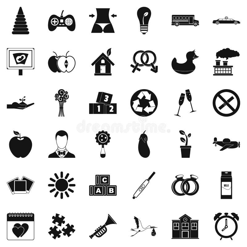 Ordinance Icons Set, Simple Style Stock Vector - Illustration of adult ...