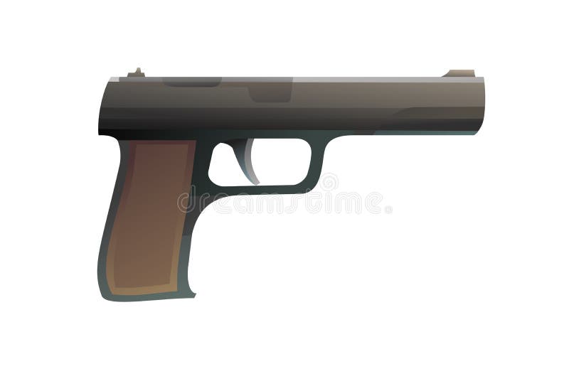 Classic 9mm Pistol Vector Illustration. Legendary Armament. Stock ...