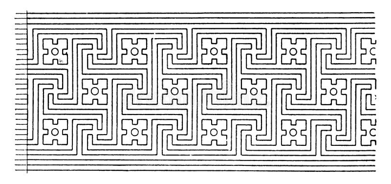 Ordinary Intersecting Fret Band is a Pattern, Vintage Engraving Stock ...