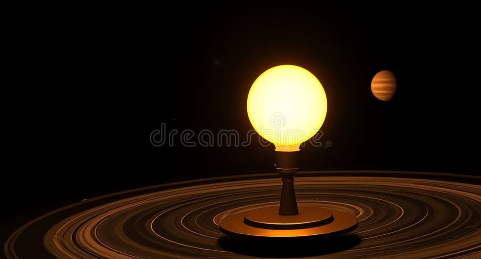 The Ordinary Lamp with Circle Black Background Stock Photo - Image of ...