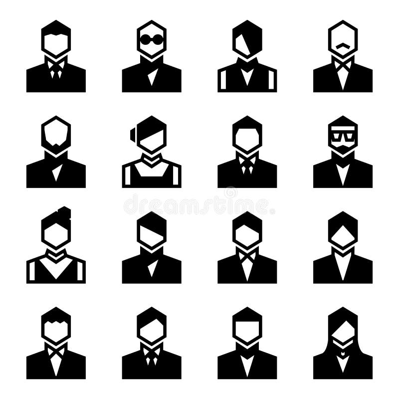 Ordinary People Icon Set. 48 X 48 Pixel Stock Vector - Illustration of ...