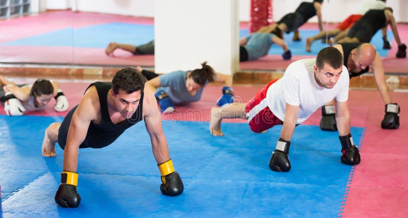 Ordinary People Practicing Boxing Punches Stock Photo - Image of ...