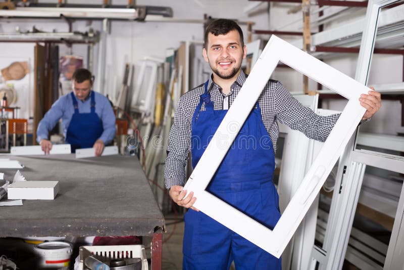 Ordinary Workers with Different PVC Windows Stock Photo - Image of ...