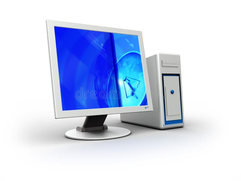 Ordinateur 3d illustration stock. Illustration du accueil - 7309805