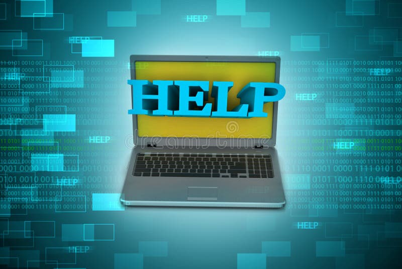 Ordinateur Portable Avec Le Travail De Mot Illustration Stock ...