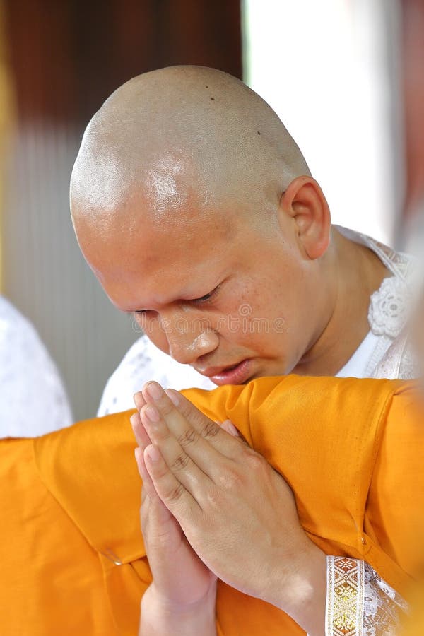 The Ordination Ceremony of the New Monk Stock Photo - Image of sacred ...