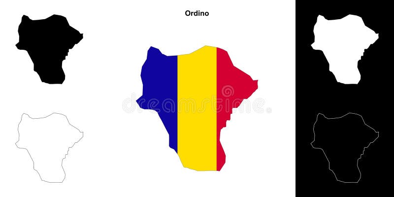 Ordino outline map stock vector. Illustration of cartography - 334667636
