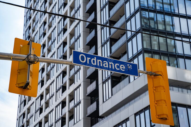 Ordnance Street Sign in the Toronto Stock Image - Image of ...