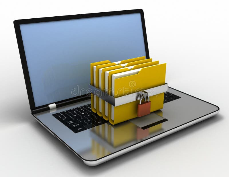 Computer-Ordner-Struktur Mit Der Wolken-Datenverarbeitung Stock ...