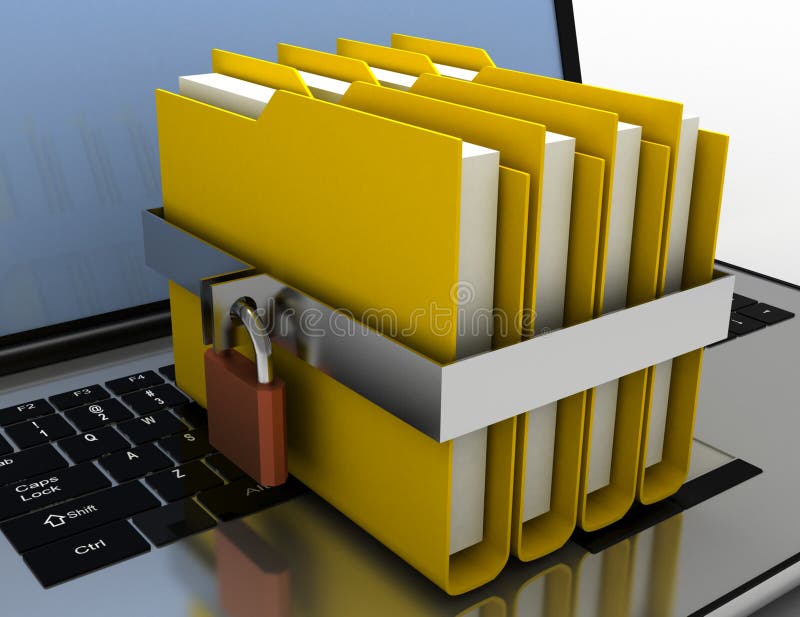 Computer-Ordner-Struktur Mit Der Wolken-Datenverarbeitung Stock ...