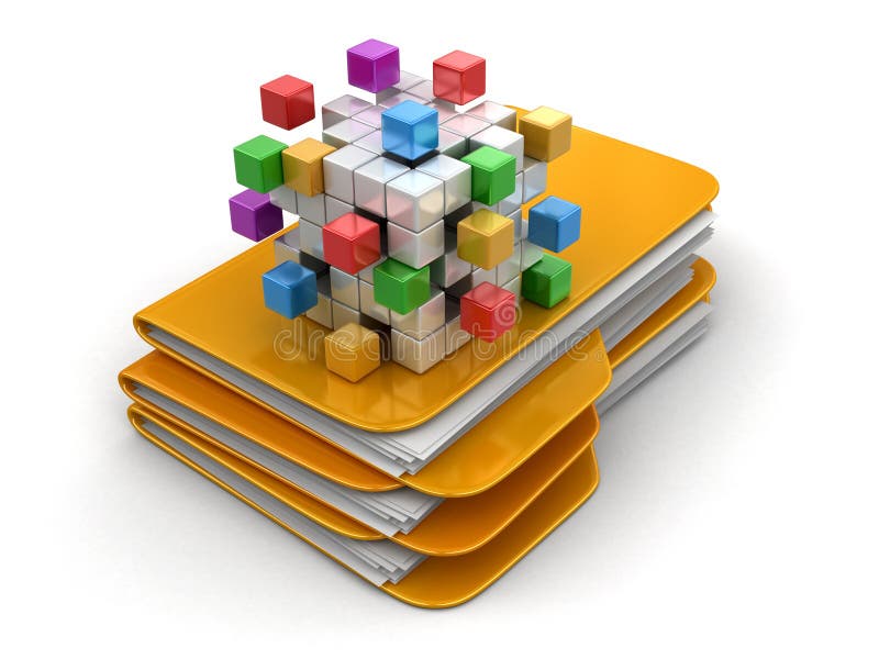 Ordner Und Dateien Mit Diagramm Stock Abbildung - Illustration von ...