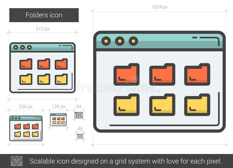 Ordnerlinie Ikone vektor abbildung. Illustration von ...