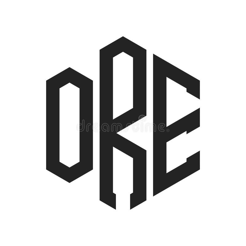 ORE Logo Design. Initial Letter ORE Monogram Logo Using Hexagon Shape ...