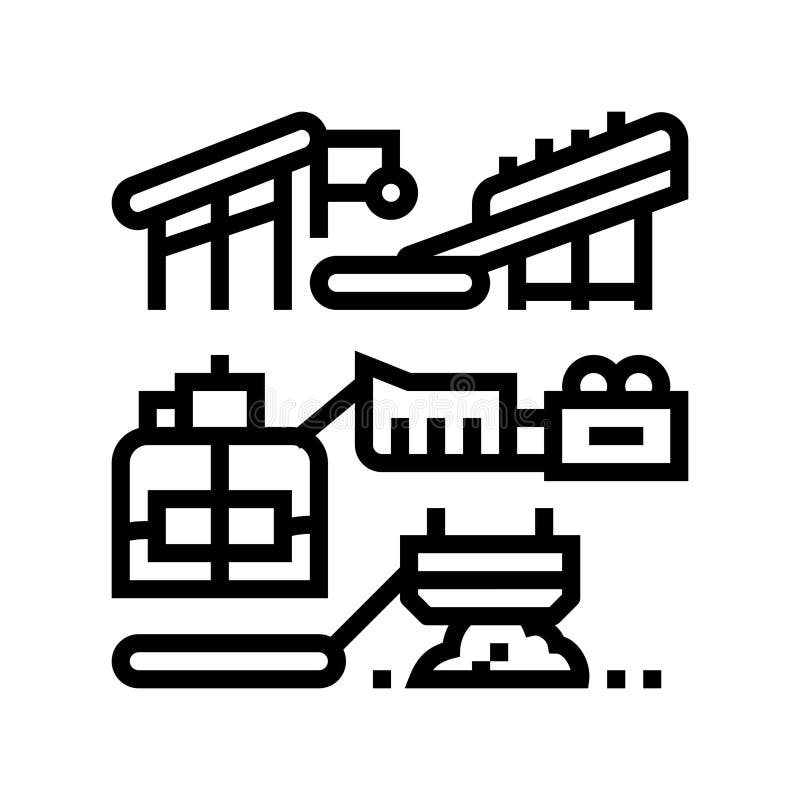 Ore Processing Mining Line Icon Vector Illustration Stock Vector ...