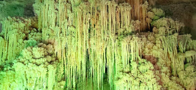 Ore Salt, at Great Depth în the Light of the Bulb. Stock Image - Image ...