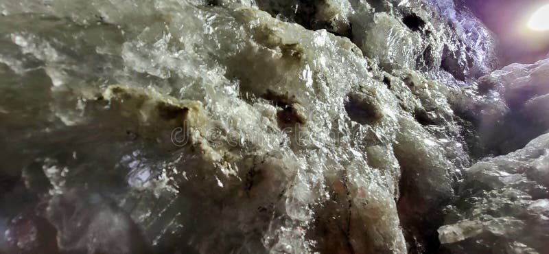 Ore Salt, at Great Depth în the Light of the Bulb. Stock Image - Image ...