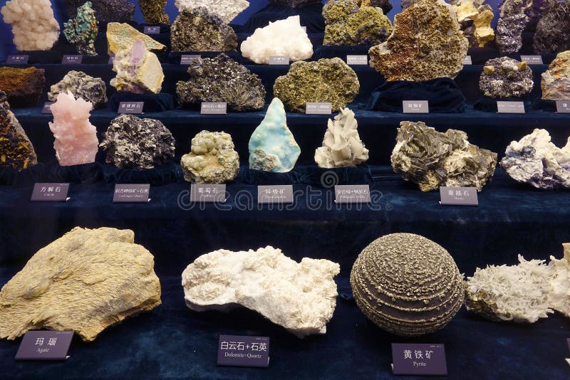 Ore specimens stock image. Image of specimens, display - 92097921