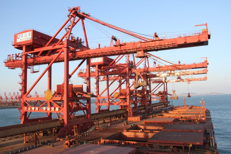 Qingdao Port Iron Ore Terminal Stock Photos - Free & Royalty-Free Stock ...