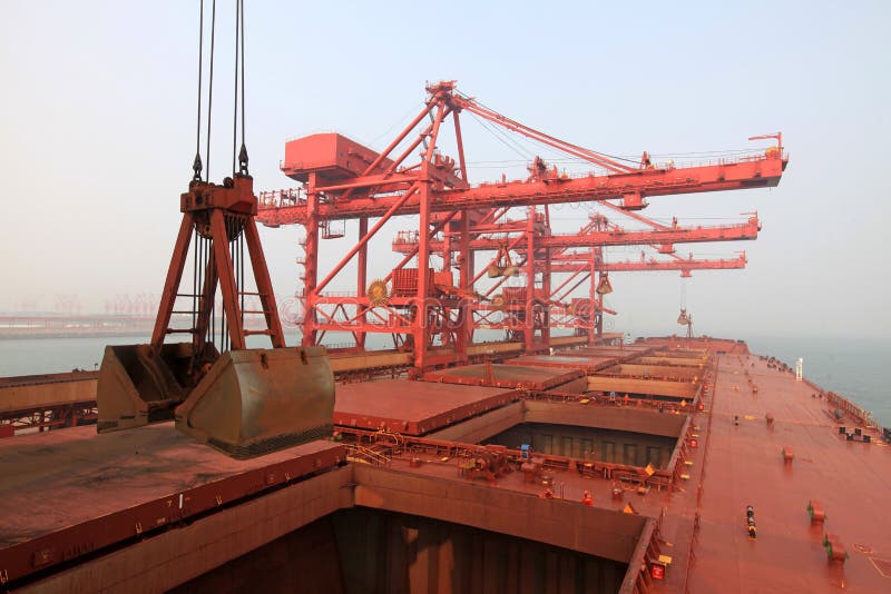 Ore terminal stock photo. Image of conveyors, boats, berthing - 45492898