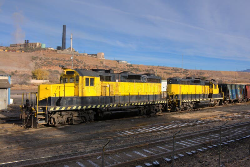 Ore Train stock photo. Image of yellow, ties, diesel, outdoor - 7529916