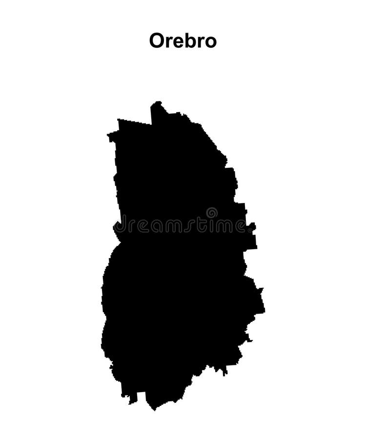 Orebro outline map stock vector. Illustration of county - 360656868