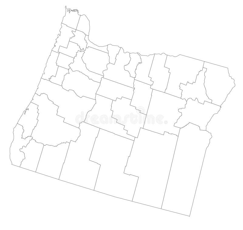 Detailed Oregon Blind Map. stock vector. Illustration of national ...