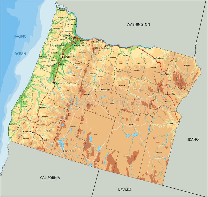 Topographic Map Oregon Stock Illustrations – 187 Topographic Map Oregon ...
