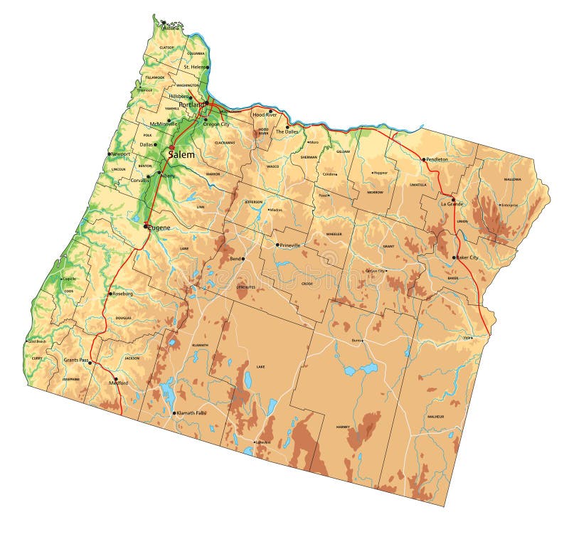 Topographic Map Oregon Stock Illustrations – 187 Topographic Map Oregon ...
