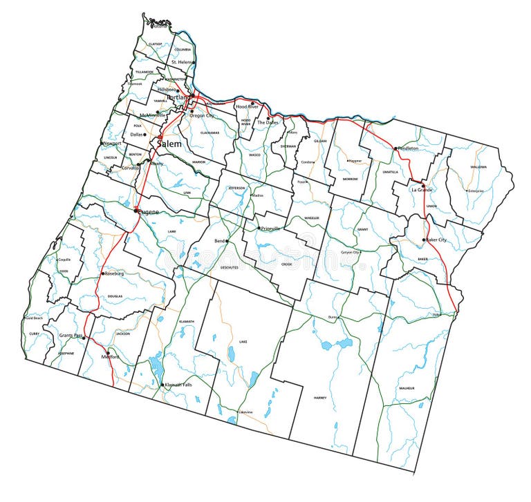 Lane County Oregon Map Stock Illustrations – 18 Lane County Oregon Map ...
