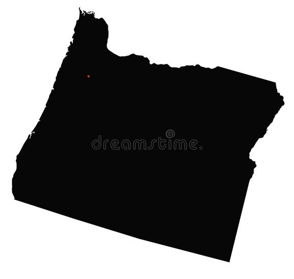 Detailed Oregon Silhouette Map. Stock Vector - Illustration of concept ...