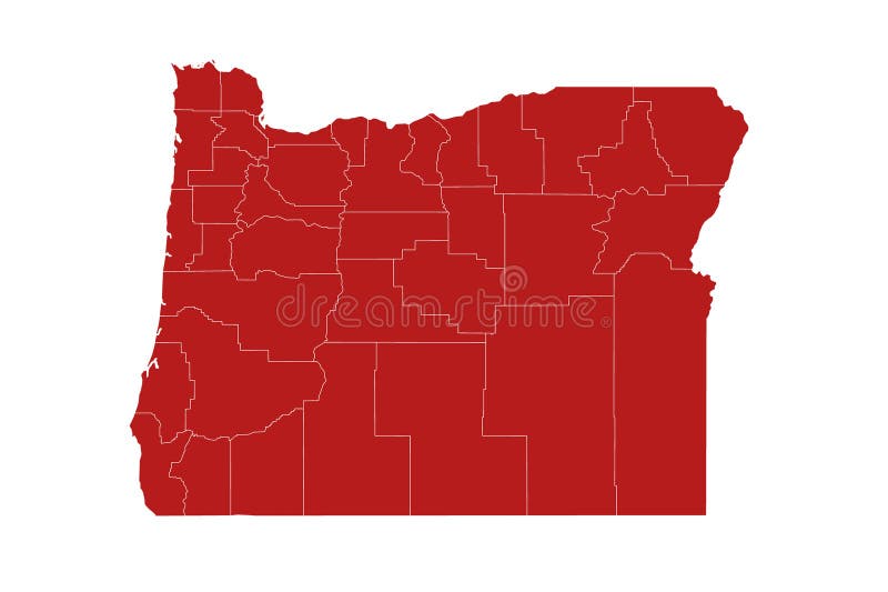 Oregon Administrative Map. Counties Map of Oregon, Blank Map, Empty Map ...