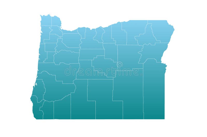 Oregon Administrative Map. Counties Map of Oregon, Blank Map, Empty Map ...