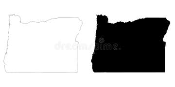 Oregon Administrative Map, Oregon Outline and Counties State Map Set ...