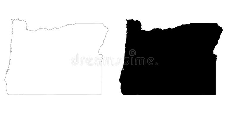 Oregon Administrative Map, Oregon Outline and Counties State Map Set ...