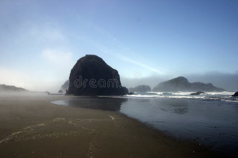 Oregon Beach stock image. Image of rock, mist, sand, haystack - 324975
