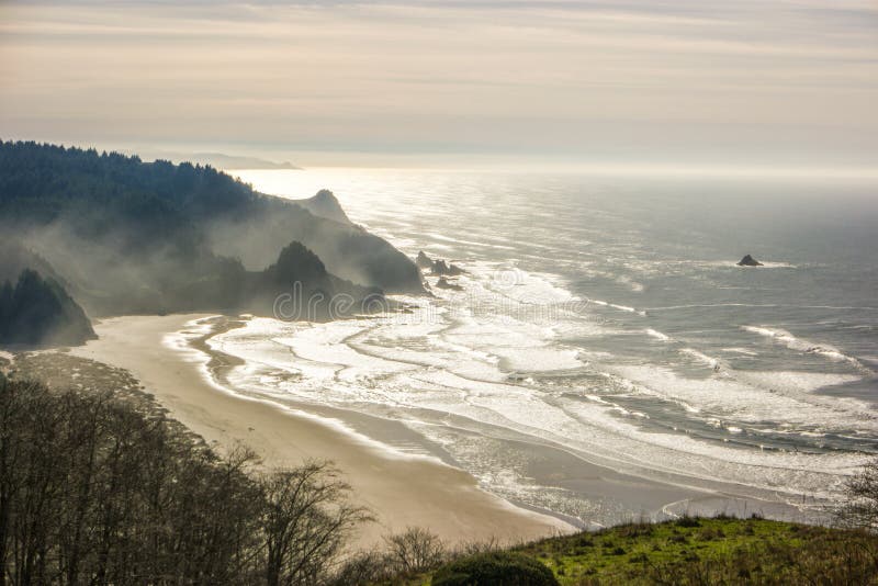 The Oregon Coast As Seen from Cascade Head Preserve Stock Photo - Image ...