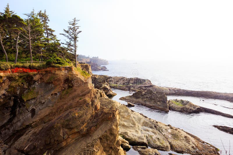 Oregon Coast Rocks and Ocean Stock Image - Image of natural, acres ...
