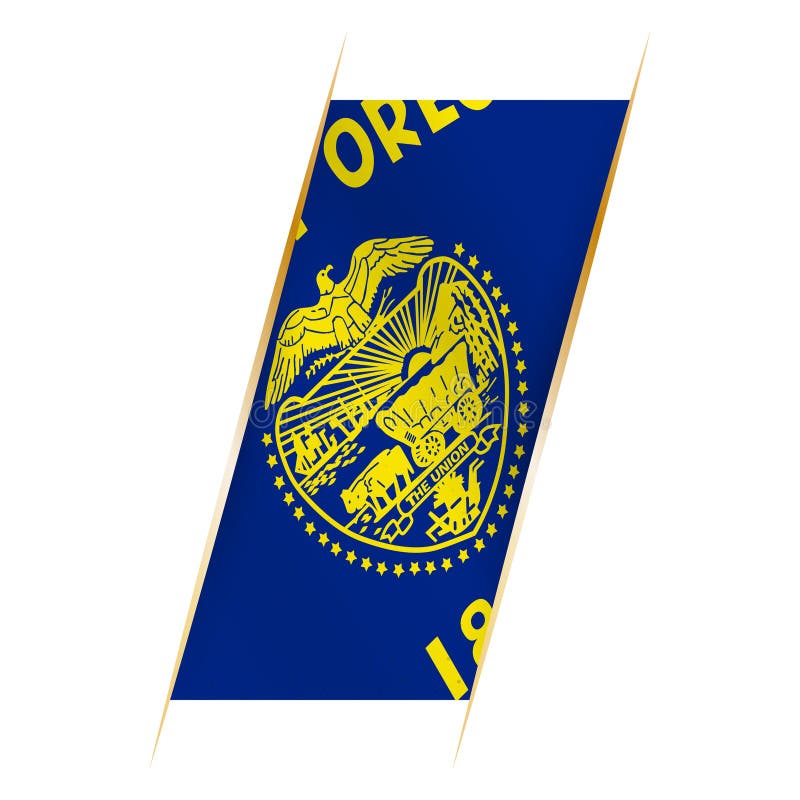 Oregon Flag in the Form of a Banner with Waving Effect and Shadow Stock ...