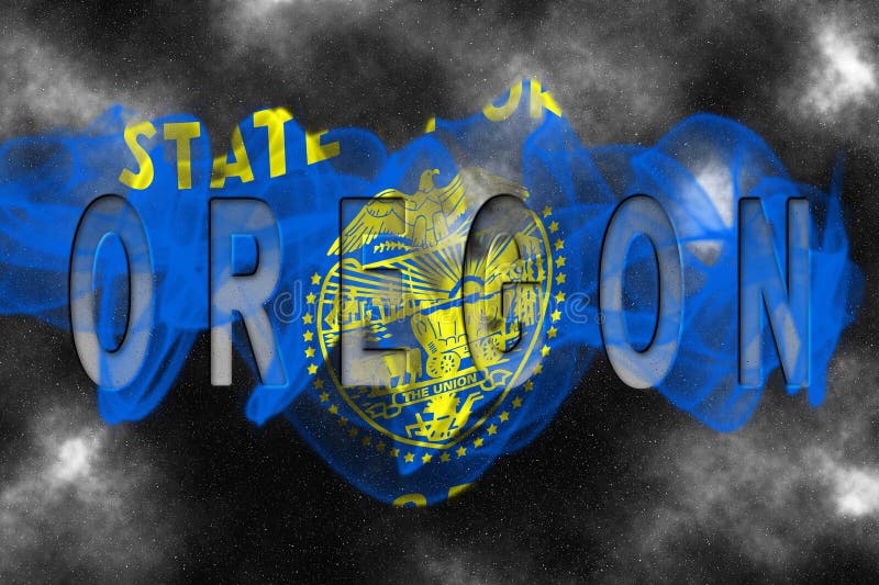 Oregon Flag with Starry Background Stock Illustration - Illustration of ...