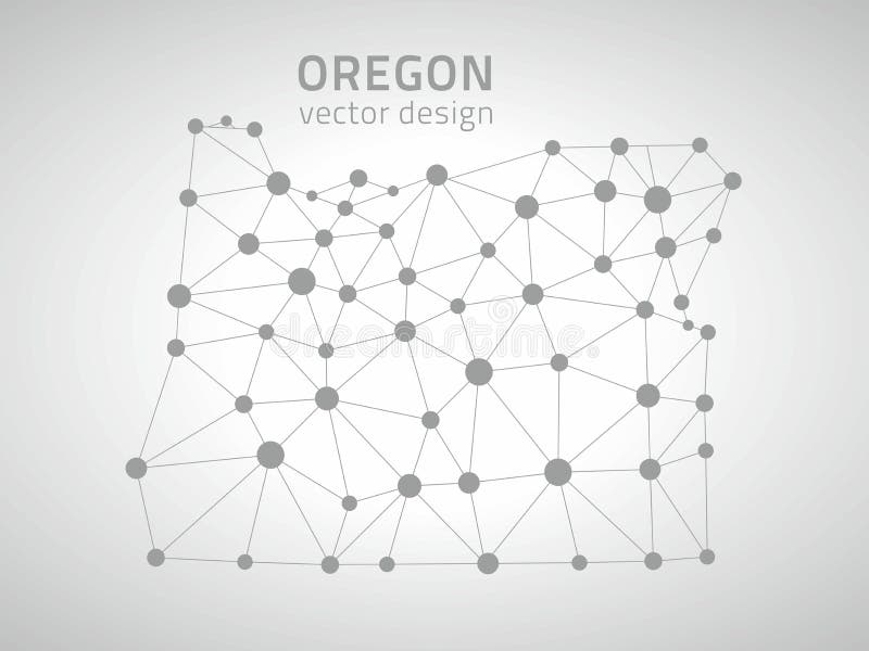 Oregon Grey Vector Outline Map Stock Vector - Illustration of country ...