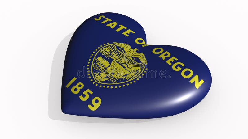 Oregon Heart with Flag Inside. Grunge Vector Graphic Symbols Stock ...