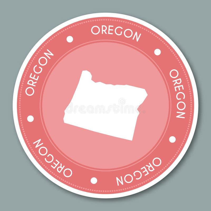 Oregon Label Flat Sticker Design. Stock Vector - Illustration of jolly ...